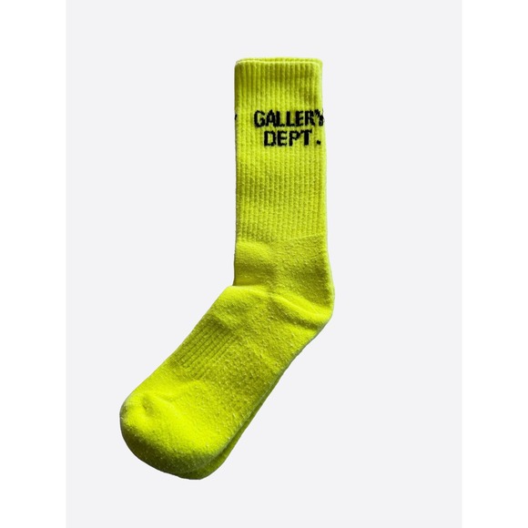 Gallery Dept | Underwear & Socks | Gallery Dept Lime Black Logo Socks | Poshmark